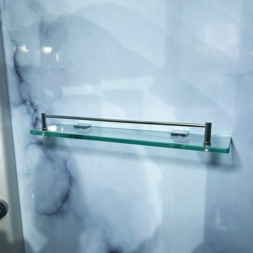 Insignia Offset Steam Shower Grey Marble Left Hand | Nuovo Luxury