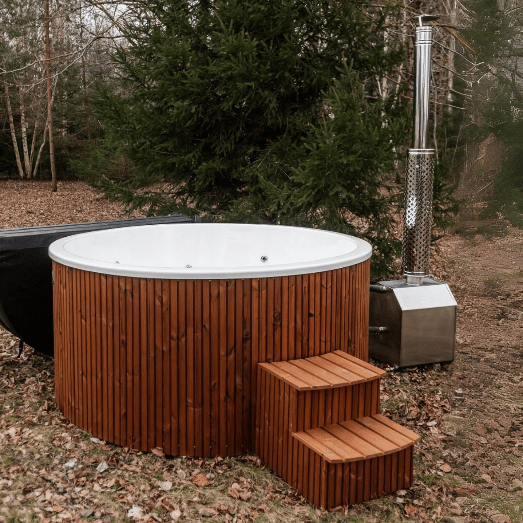 Nordic Glow Wood-Fired Hot Tub (External Heater) – Nuovo Luxury