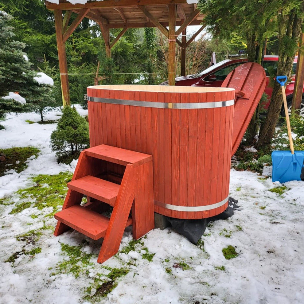 Wooden Barrel Ice Bath 100cm | Cold Plunge Tub UK | Nuovo Luxury